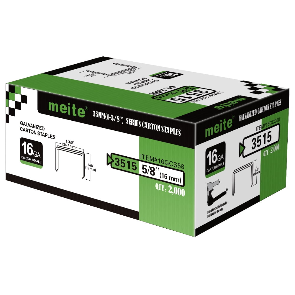 Meite 16 Gauge 1 3 8 inch Crown 5 8 inch Leg Length Carton Closing