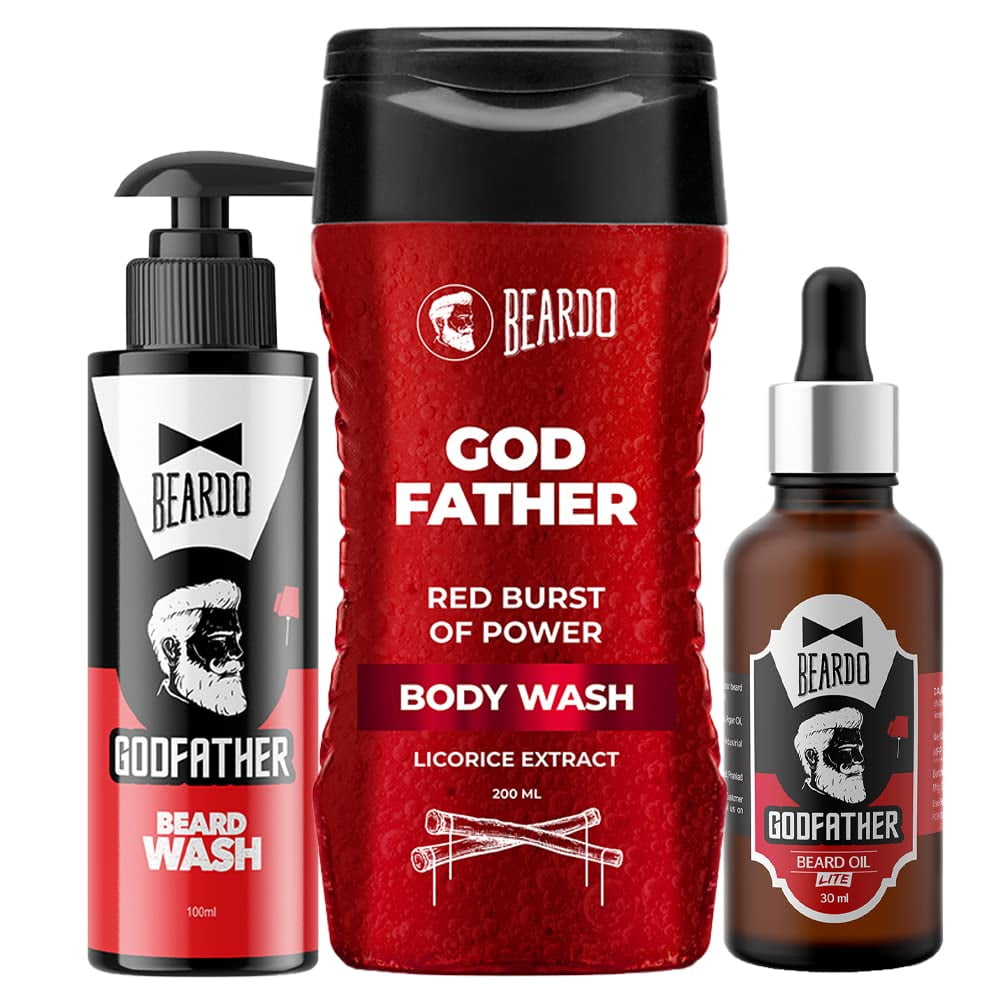 Beardo Godfather Self Care Grooming Kit for Men | Beard Oil 30ml ...