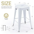 Stackable Bar Stools Set of 2, 24 Inch Metal Counter Height Stools for ...