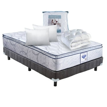 Colchón + Box Spring Sprign Air Queen Size Super Value con 2 Almohadas ...