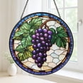 Grapevine Purple Grapes Stained Glass Style Window Hanging Suncatcher ...