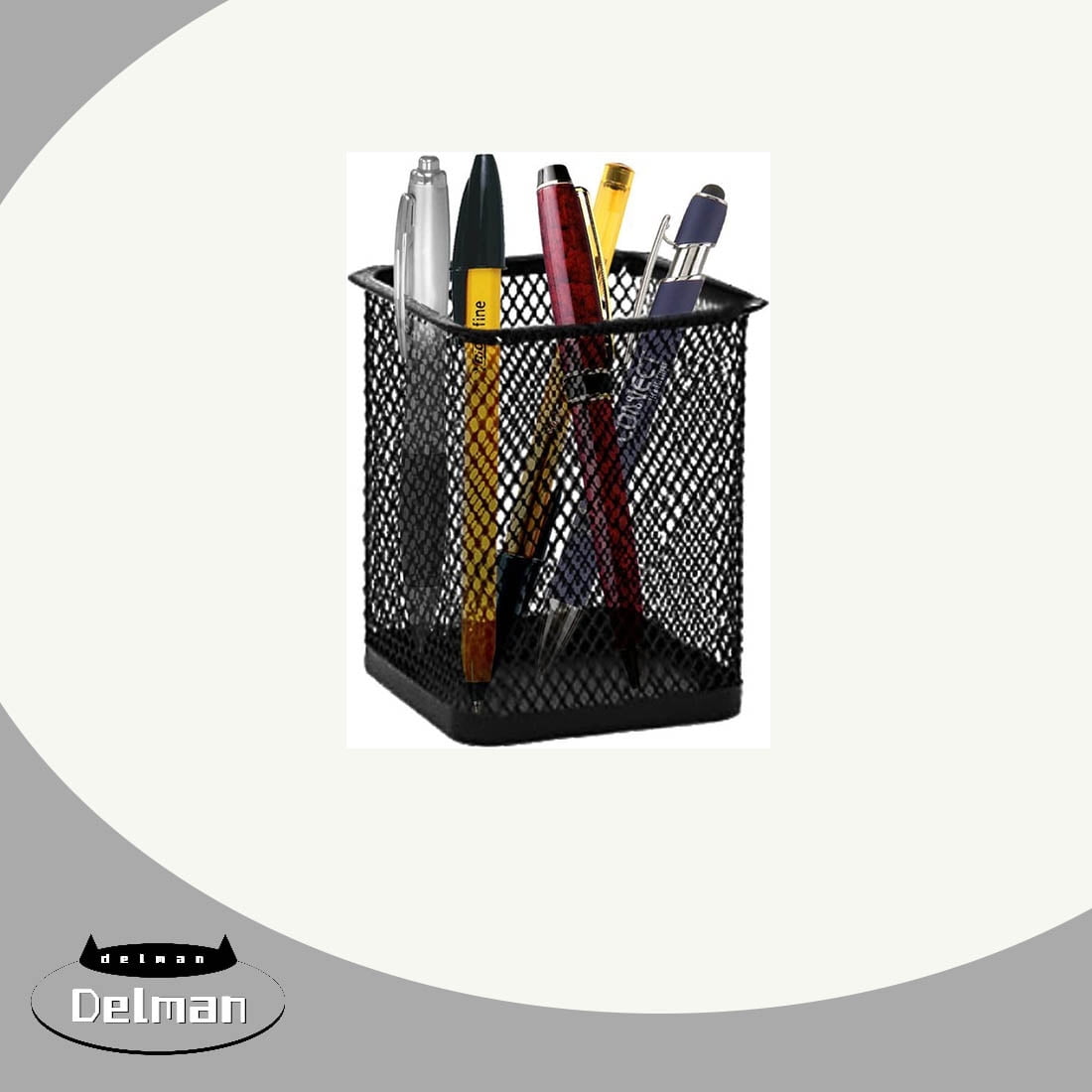 Black Mesh 2 Pcs Square Pencil Cup Holder Desk Organizer - Walmart.com