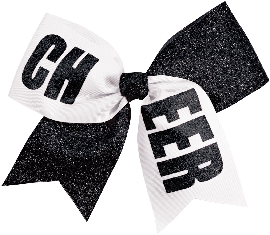 Chassé Girls' Cheer Performance Hair Bow Glitter Black/White - Walmart.com