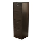 Wilson Locking Office Storage 4 Drawer Vertical Wood Filing Cabinet, Assembled, Espresso ...