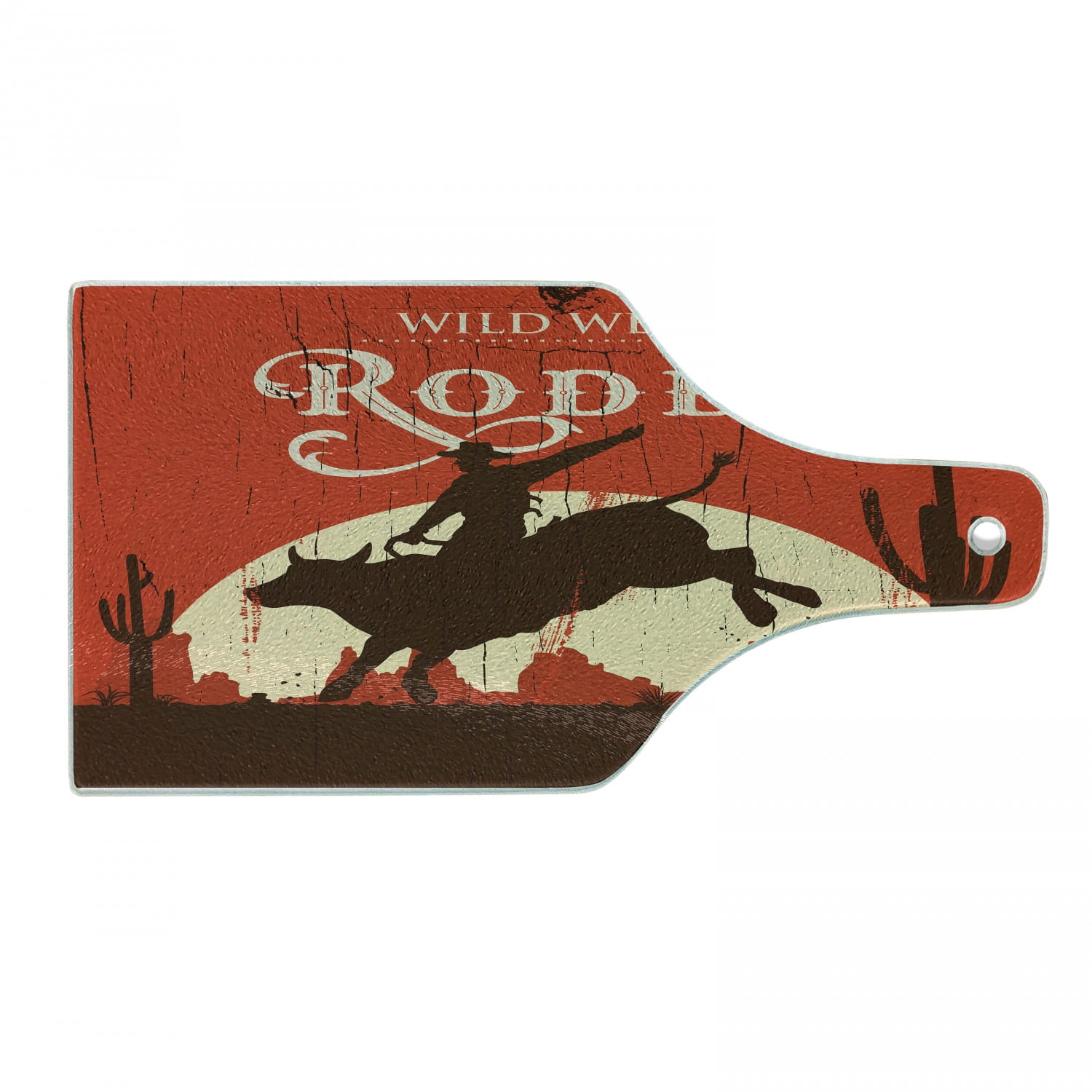 Vintage Cutting Board, Rodeo Cowboy Riding Bull Wooden Old Sign Western ...