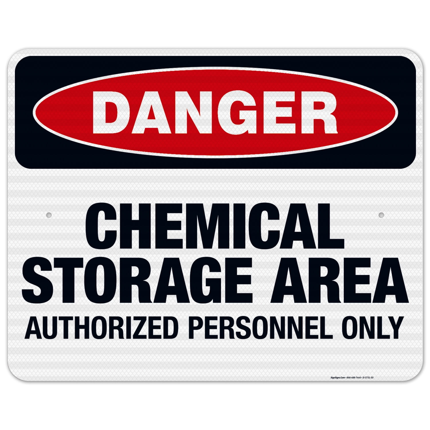 Chemical Storage Area Authorized Personnel Only Sign, OSHA Danger Sign ...