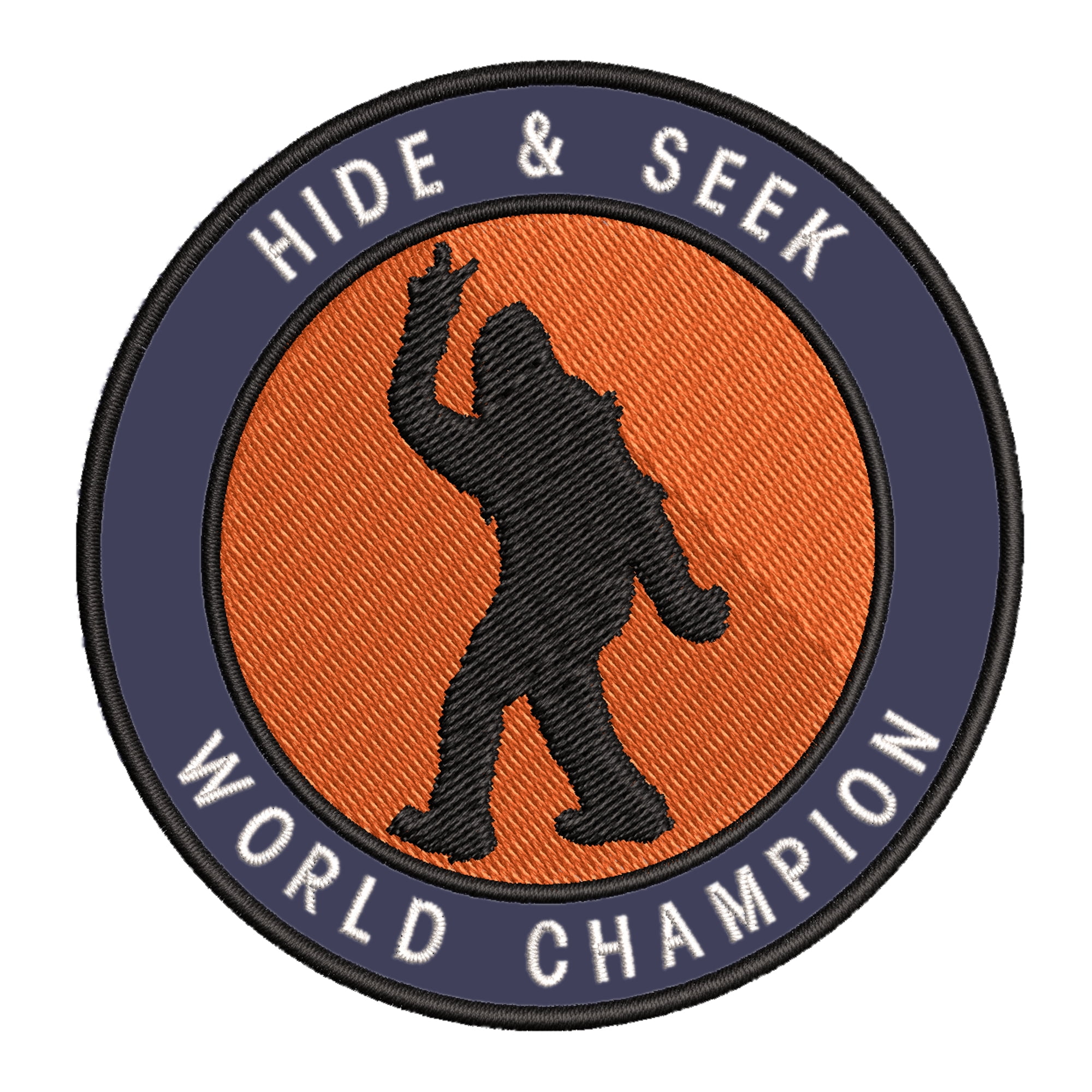 Bigfoot Hide & Seek World Champion 3.5" Iron On Or Sew On Embroidered ...