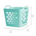 Mainstays Flexible Square Plastic Laundry Basket, 3 Pack, Turquoise ...