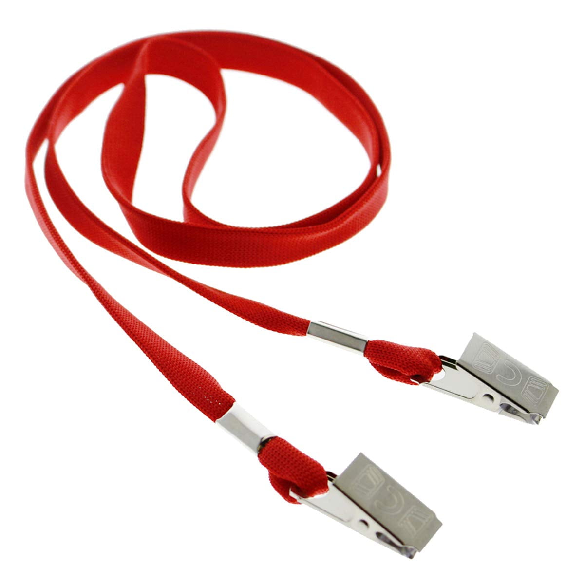 25 Pack - Double Sided/Open Ended Lanyards with Two Bulldog Clips ...