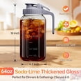 64oz Glass Pitcher with Lid & Spout – 2 Quart Mason Jars, Airtight ...