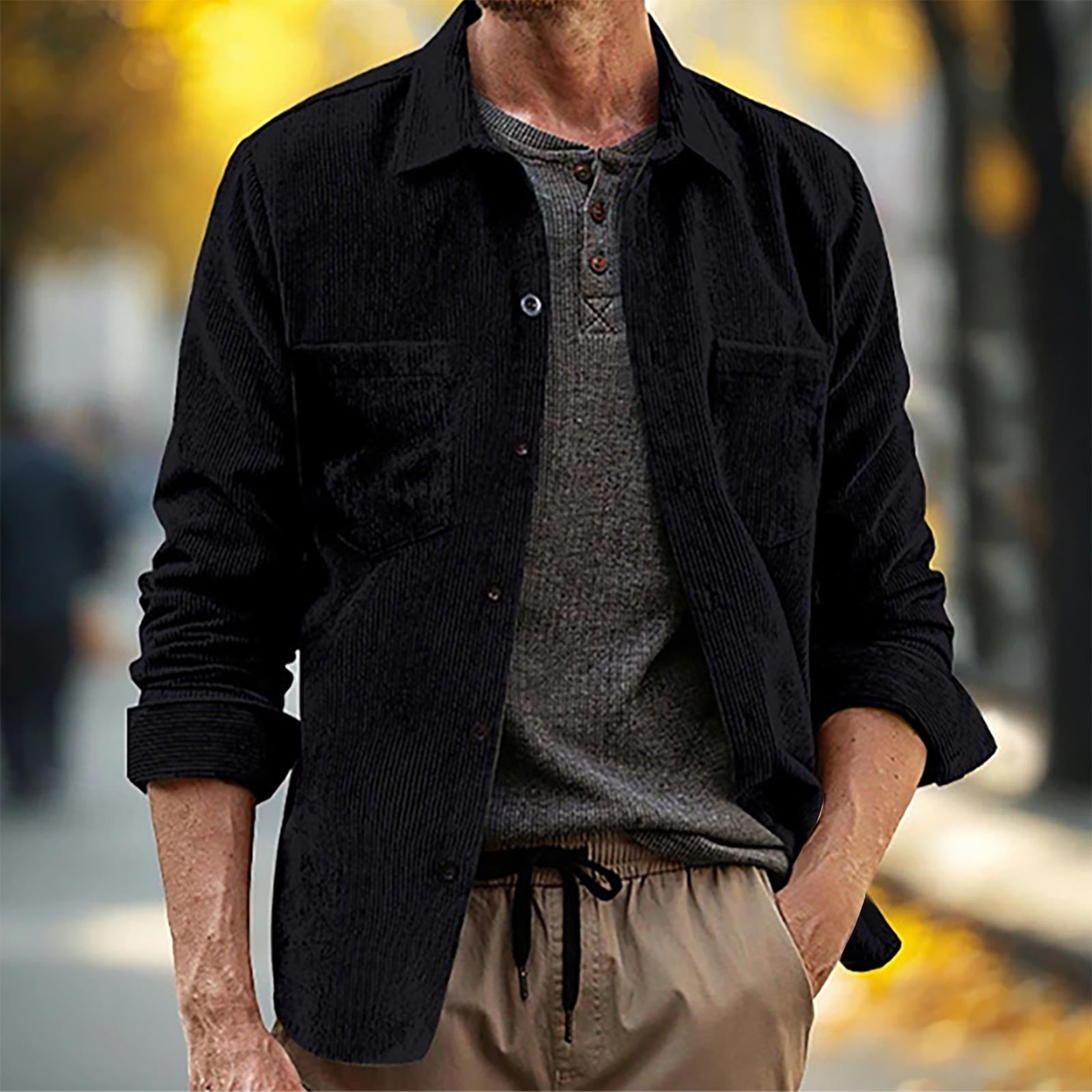 Click here for Yaoyar Mens Corduroy Shirts Casual Western Long Sl... prices