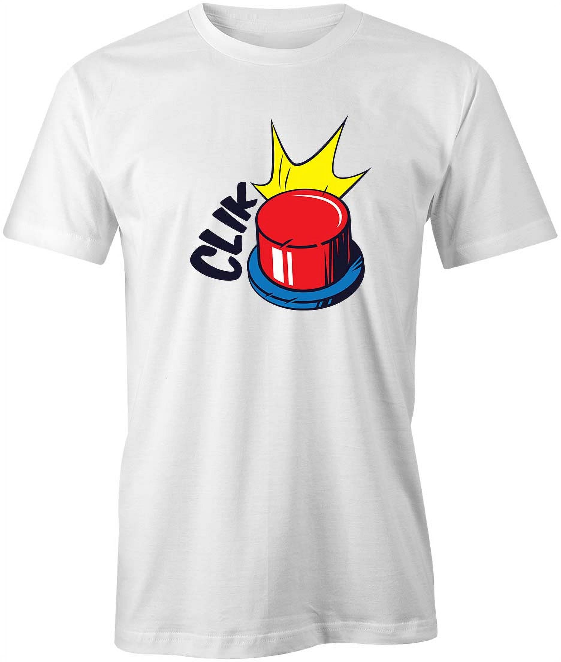 Comic Button Click T-Shirt | Comic Art White Tee Gift - Walmart.com