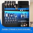 Dextrus Wine Bar Cabinet with LED Lights and Doors, Kitchen Cabinet ...