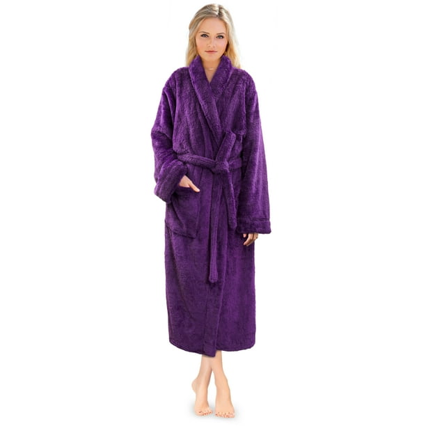 Pavilia Premium Womens Plush Soft Robe Fluffy Warm Fleece Sherpa