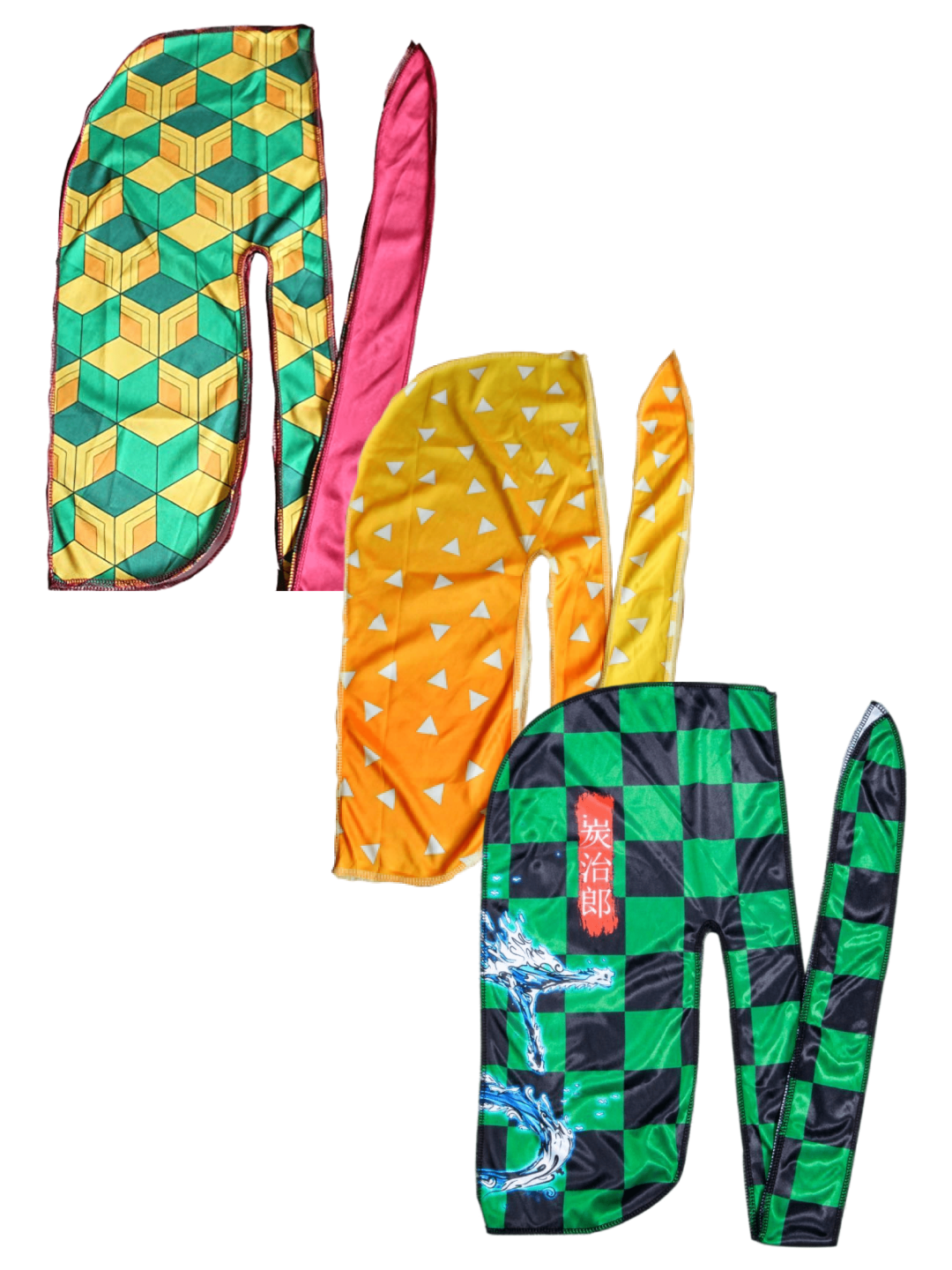 Silky Anime Durag Trinity - 3pcs Set Durag with Long Tails and ...