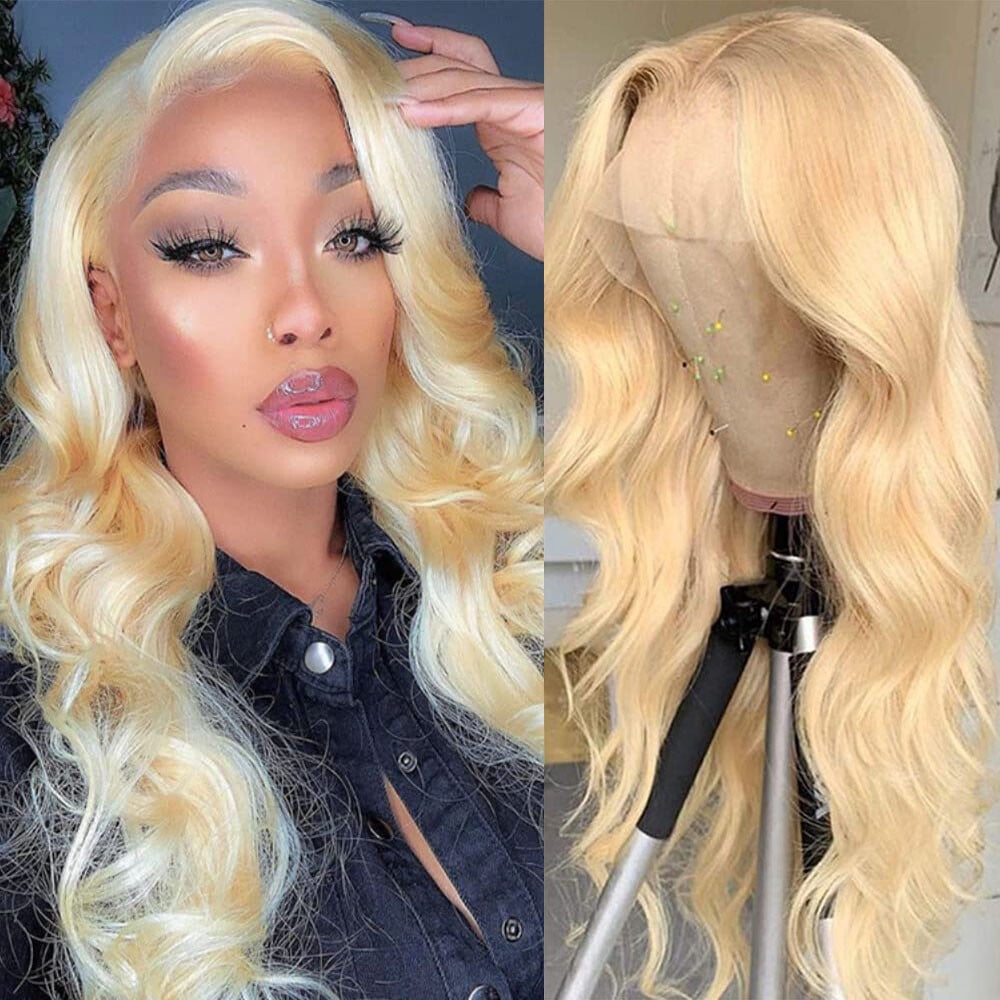 HAOFAN Hair 613 Body Wave Lace Front Wigs Human Hair Pre Plucked For ...