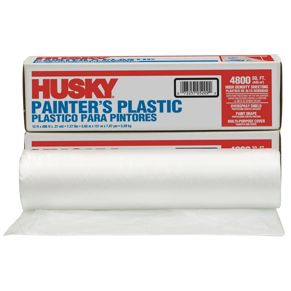 Husky 12' X 400' Film-Gard® Clear Professional Painter's Plastic ...