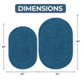 Cotton Solid 2-Piece Sapphire Highly Absorbent Non-Slip Oval Bath Rug ...