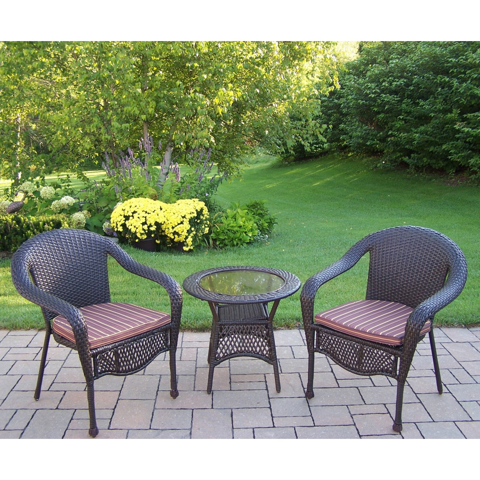 Oakland Living Elite All-Weather Wicker Patio Bistro Set - Walmart.com