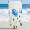 Blue Yellow Spring Floral 2-in-1 Beach Towel Backpack,Quick Dry Beach ...