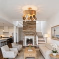 15" Boho 4-Light Semi-Flush Mount Ceiling Light with Macrame Tassels ...