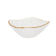 DecMode 23" x 10" Clear Glass Wide Serving Bowl with Bronze Hammered ...