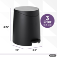 Small Plastic Bathroom Set 3L Black Plastic Compact Trash Can, and ...