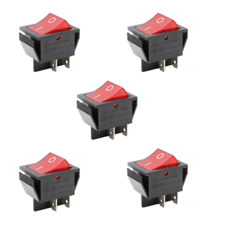Dinohhi 5Pcs 4 Terminal ON/OFF Toggle Switch, 20A Toggle Switch, Red ...