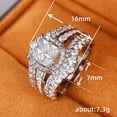 925 Silver Plated Square Cutting CZ Eternity Engagement Ring's for ...