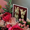 3drose, Two Child Angels in White Clothing with Red Background Image, 6 ...