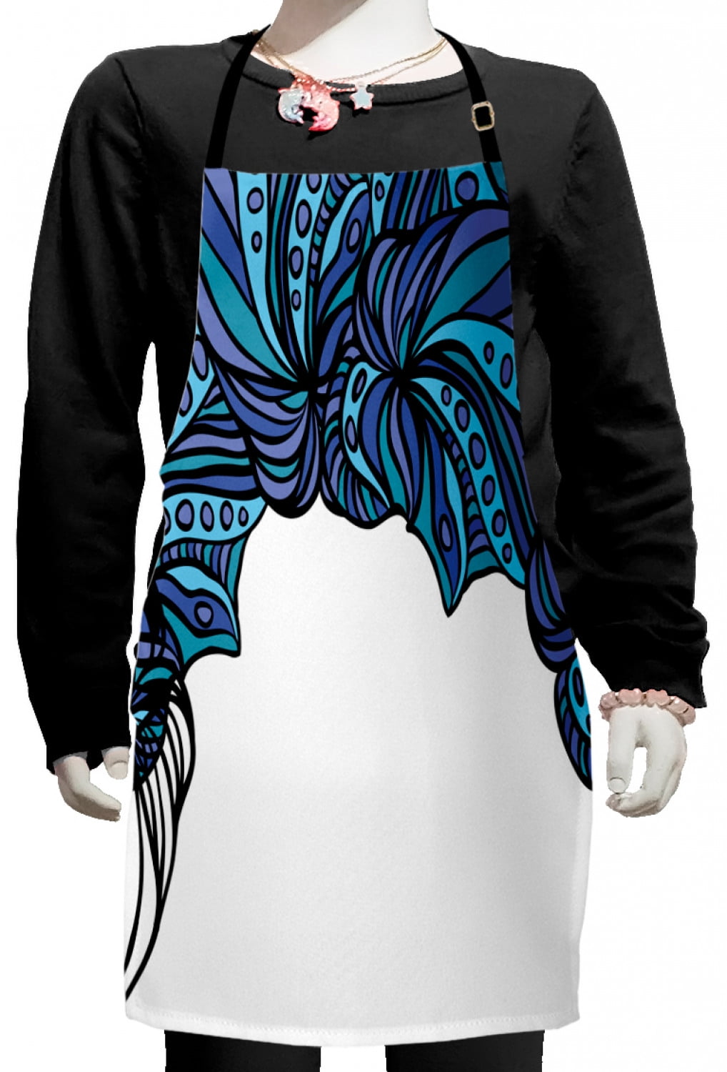 Octopus Kids Apron, Abstract Tentacle Pattern with Intertwined Parts ...