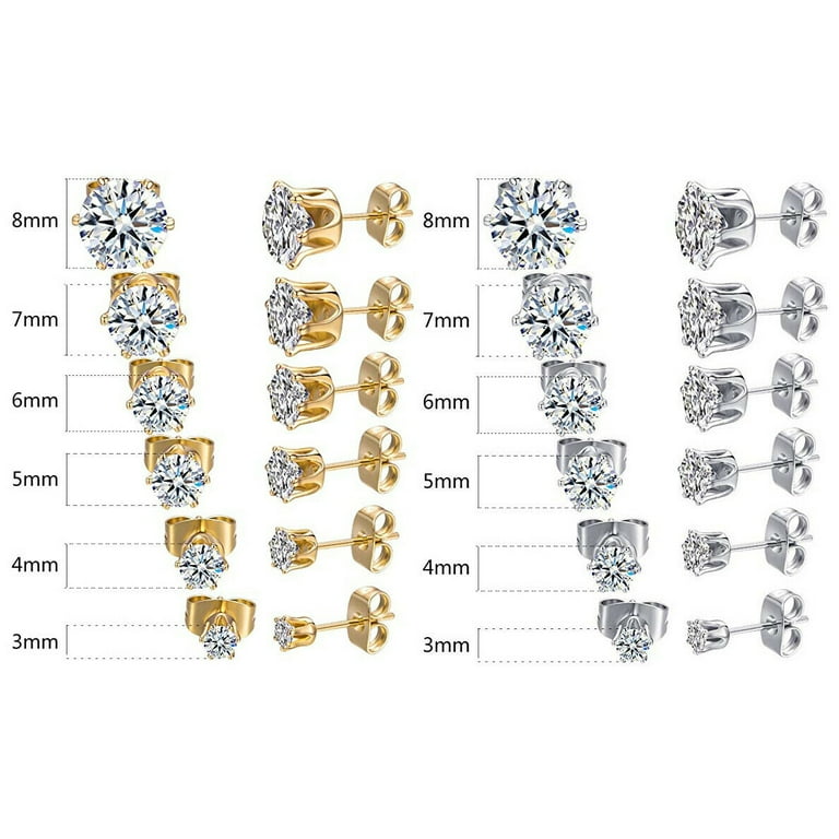 Diamond Stud Earrings For Men Sizes