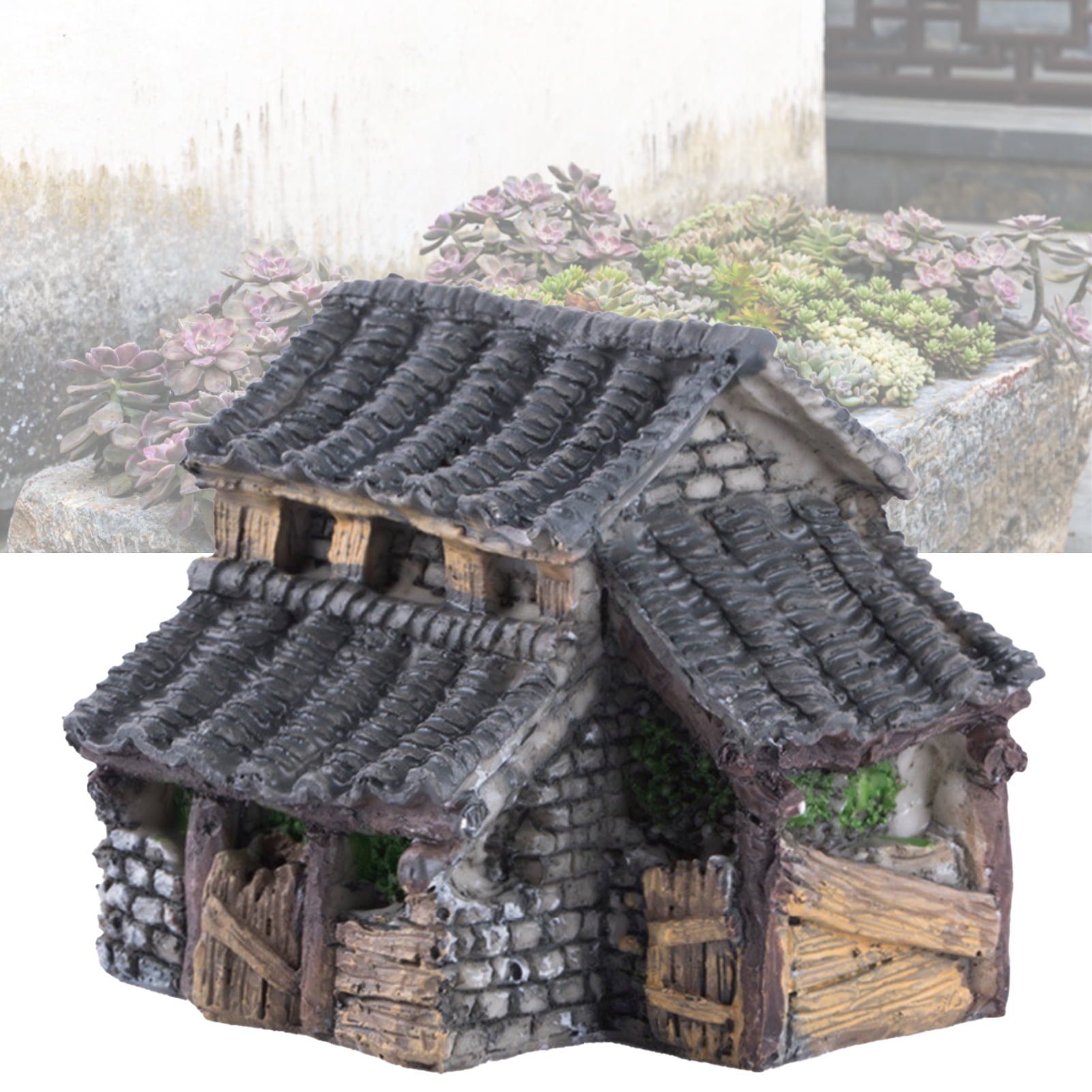 GWONG Small House Eco-friendly Fall Resistant Resin Mini House Model ...