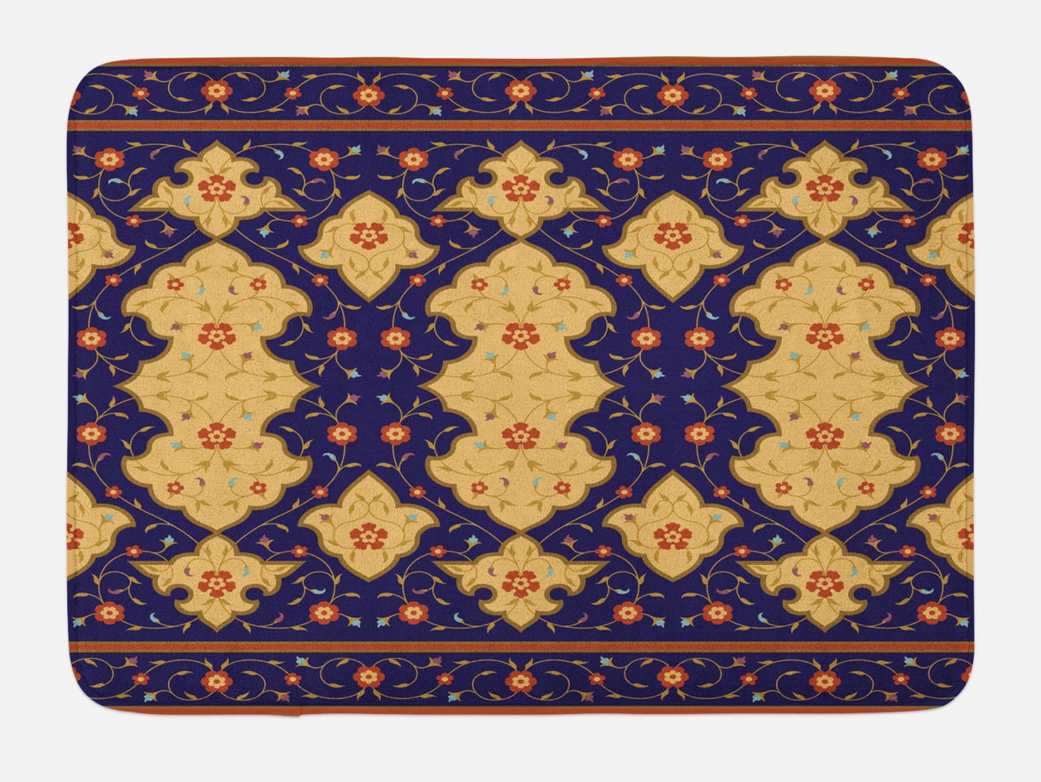 Moroccan Bath Mat, Traditional Arabic Border Visual Ottoman Inspired ...