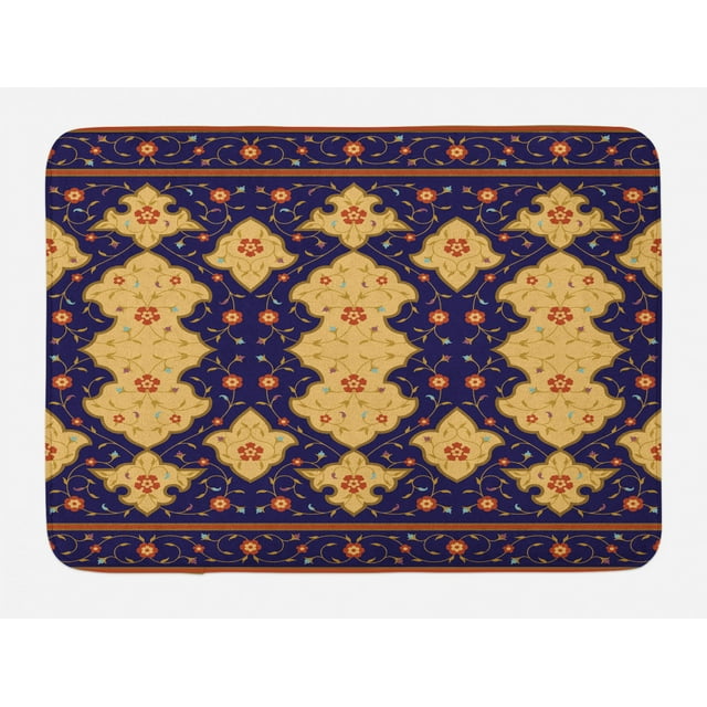 Moroccan Bath Mat, Traditional Arabic Border Visual Ottoman Inspired ...