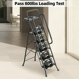 KINGRACK, 5 Step Folding Ladder, 800lbs Capacity, Sturdy Steel ...