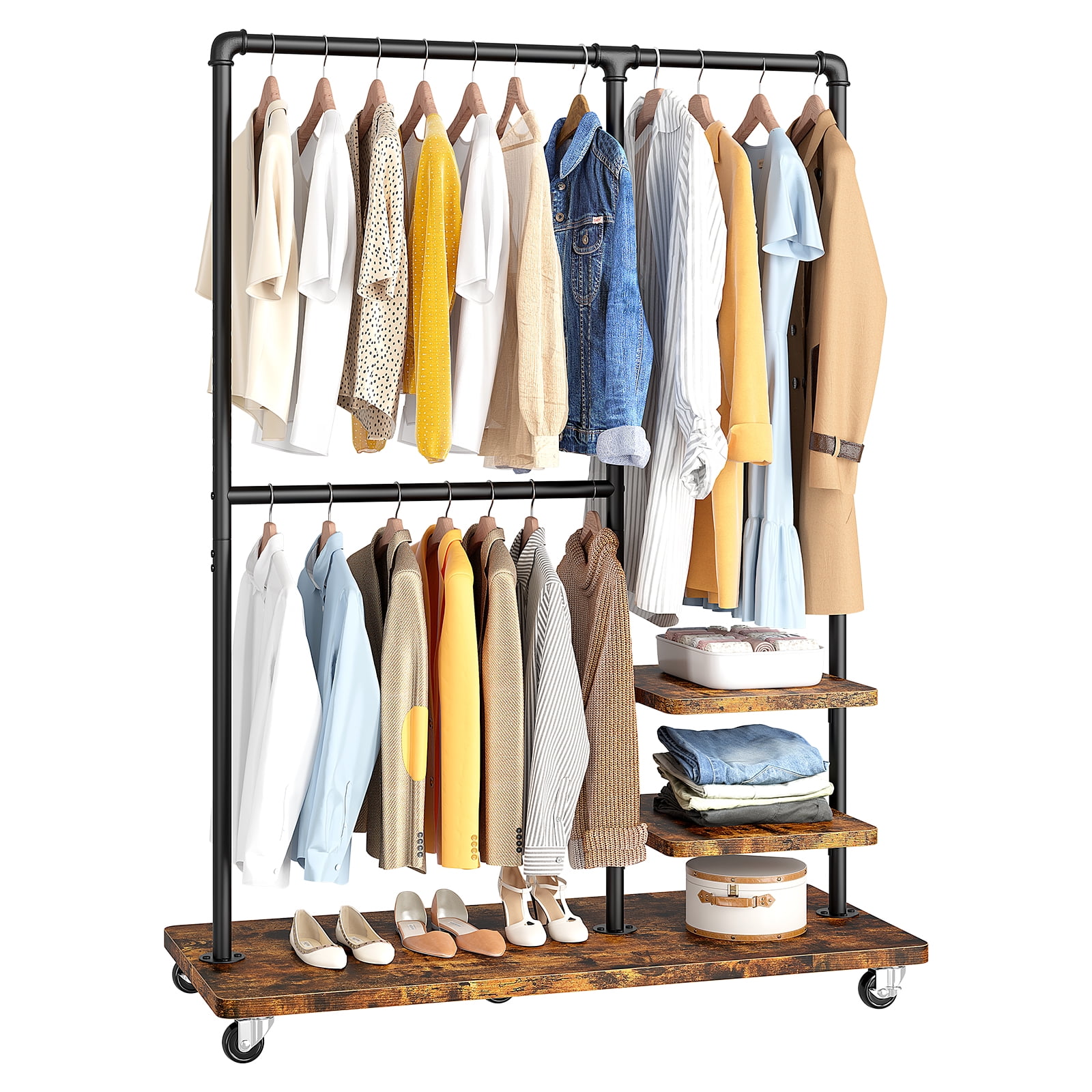 Buy Raybee Rolling Clothes Rack Heavy Duty Garment Rack on Wheels ...