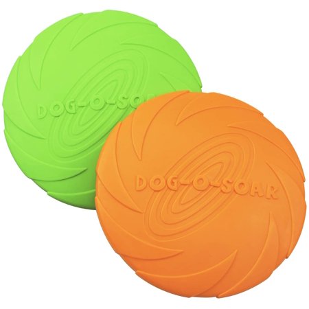 ZECATL Frisbee for Dogs 2 Pcs Dog Frisbee Soft Natural Rubber Disc for ...