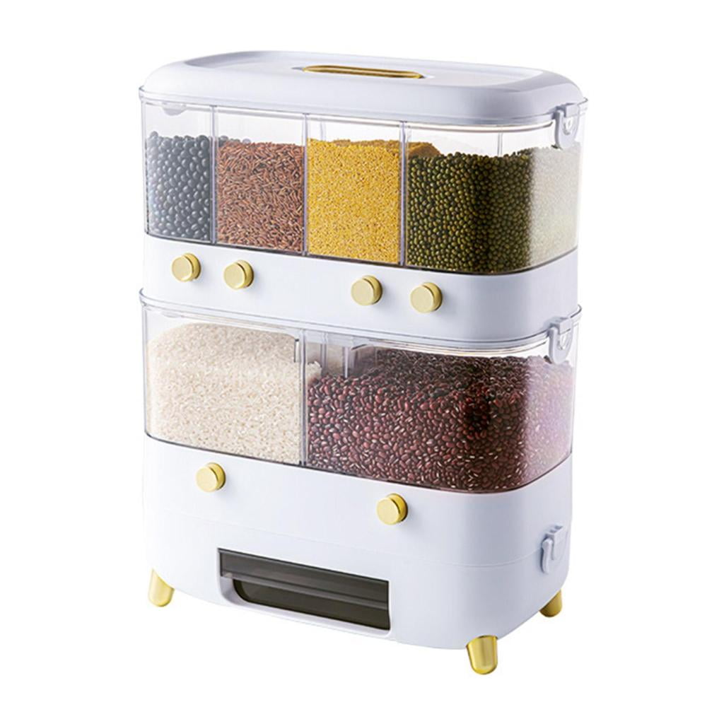 Rice Bucket | Grid Design Grain Storage Dispenser | Cereal Dispenser ...