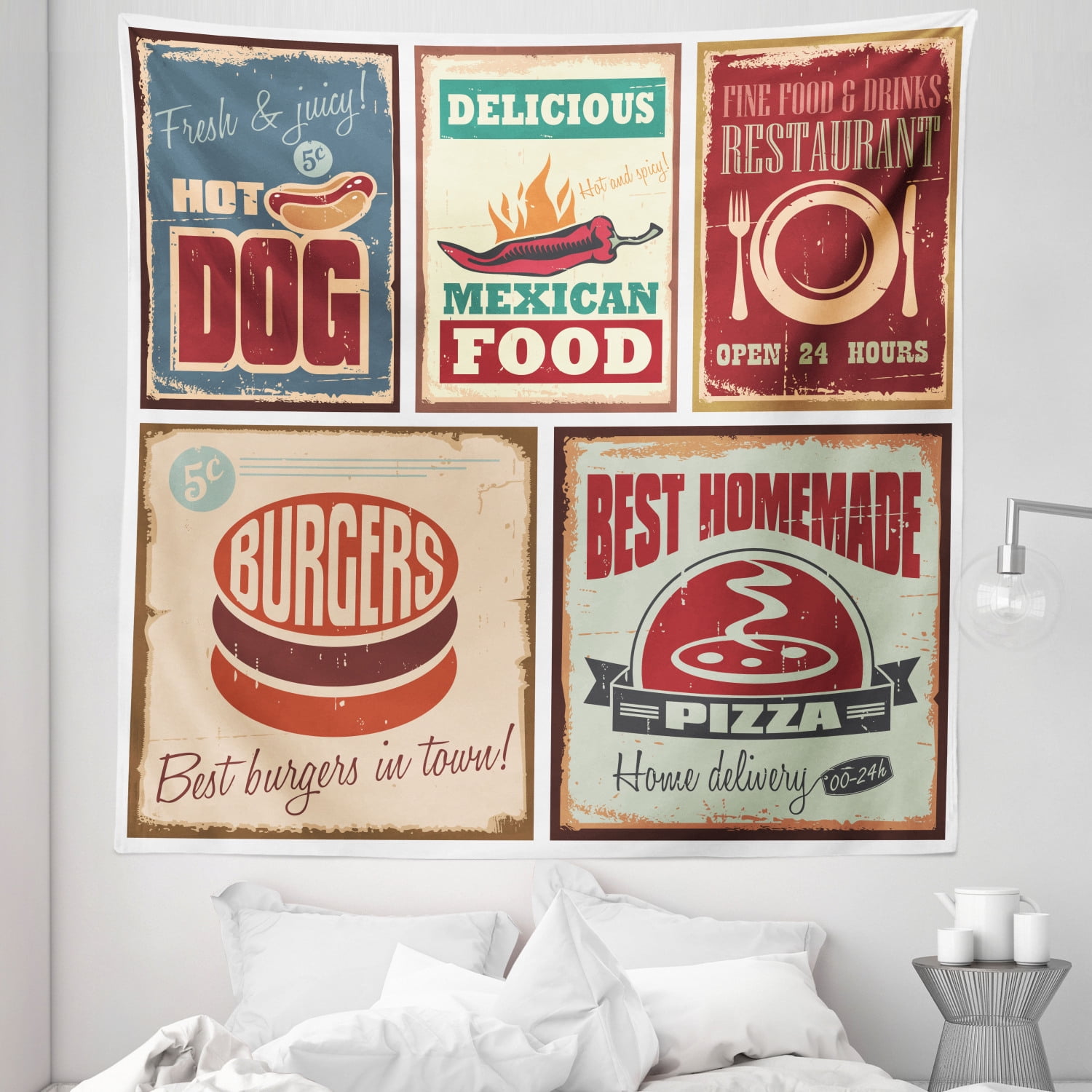 Colorful Tapestry, Nostalgic Tin Signs Mexican Food Prints Aged ...