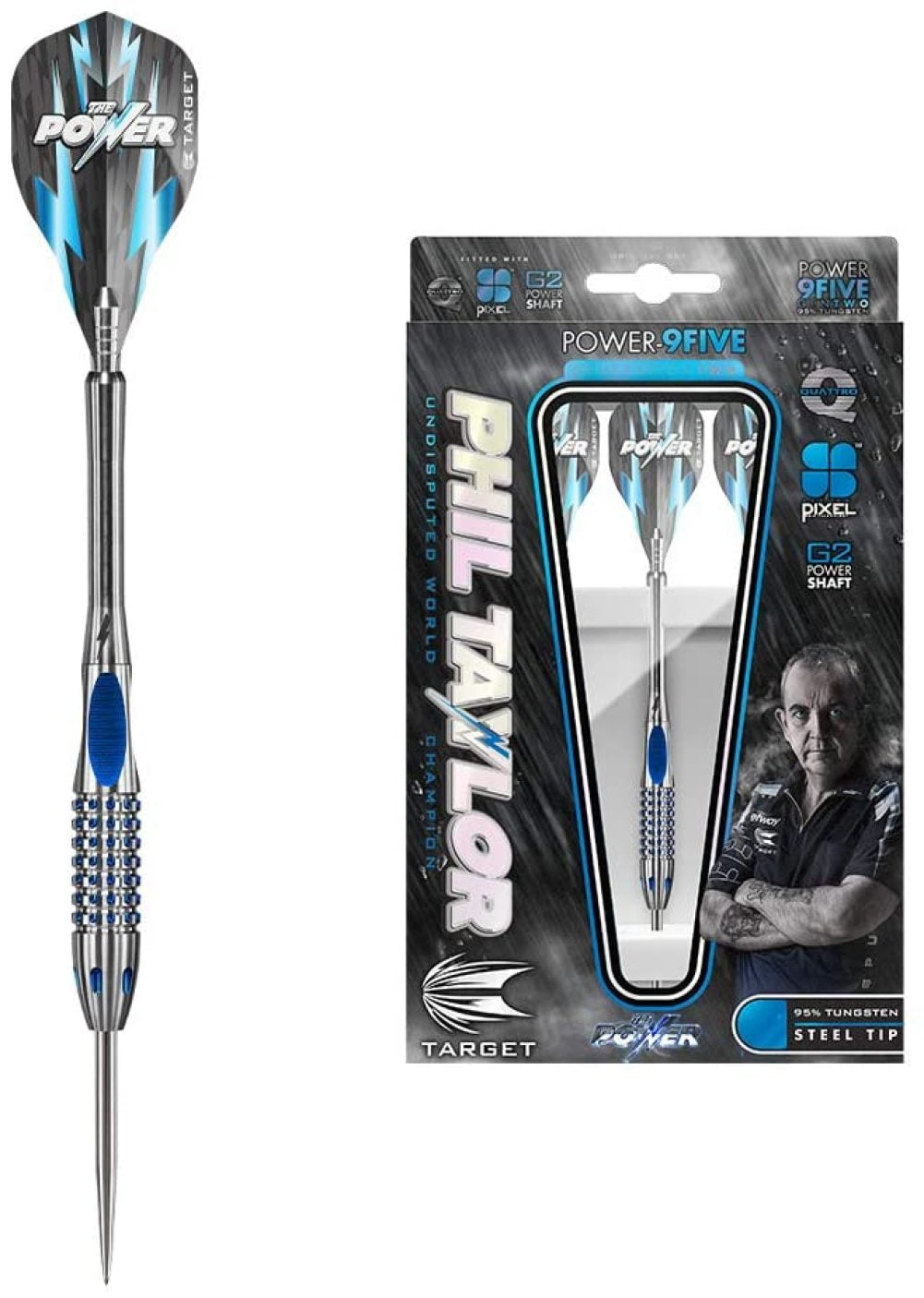 Phil Taylor Target Gen 4 9Five 95% Tungsten 20 gram Soft Tip Dart Set ...