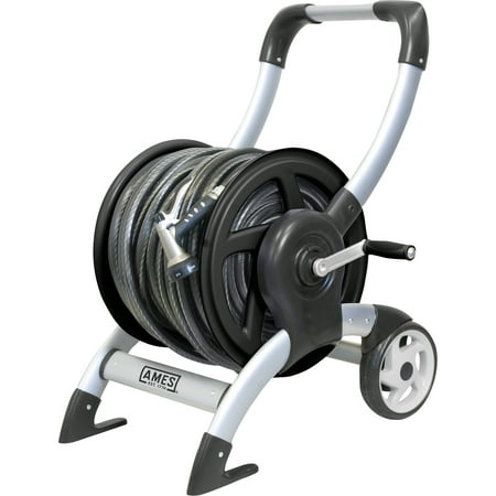 The Ames Company P-Aluminum Hose Reel Cart- Silver 200 Ft - Walmart.com