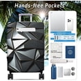 Black Geometry Travel Luggage Cover, Travel-Themed Suitcase Protector ...