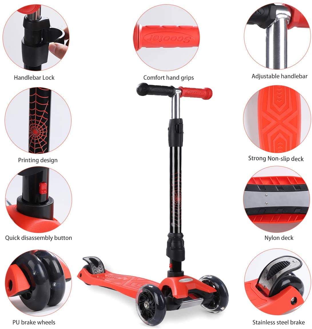 WV WONDER VIEW Kick Scooter Kids Scooter Wheel Scooter, Height ...