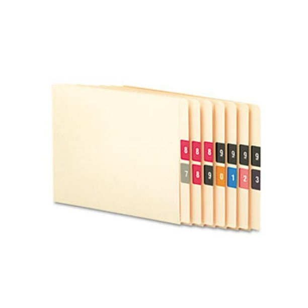 End Tab Labels Numberst 0-9 Assorted Colors 10 Rolls of 250 - Walmart.ca