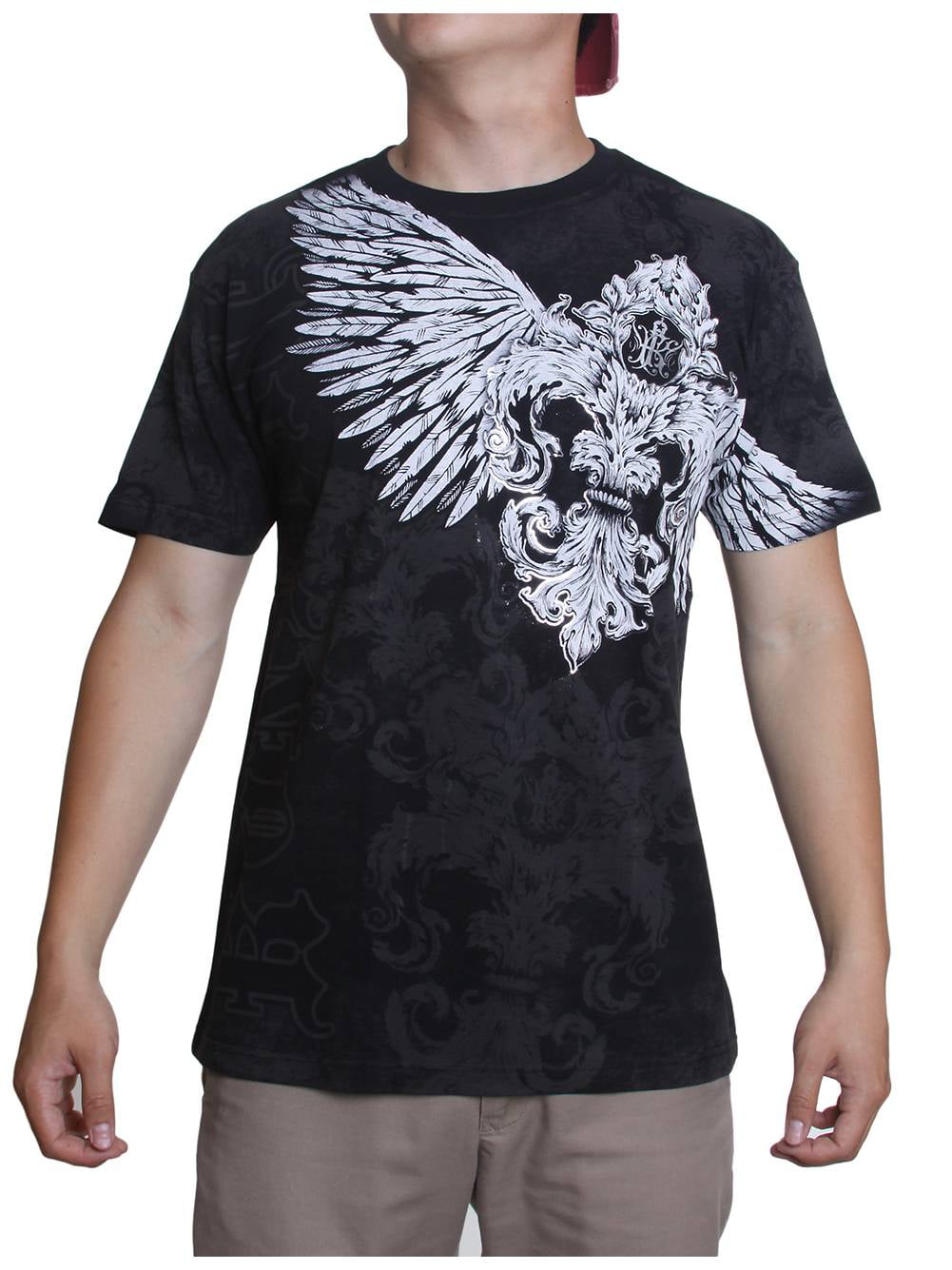 Konflic Mens Winged Feathered Crest MMA T-Shirt - Black - Small ...