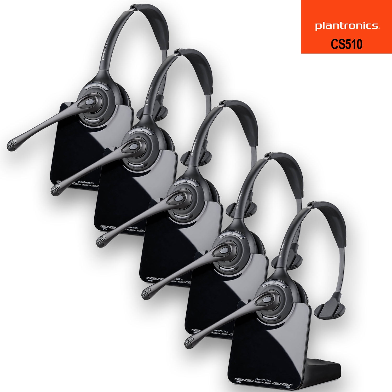 Plantronics CS510 Wireless Headset System - 5 Pack - Walmart.com