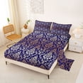 jejeloiu Rustic Damask Queen Sheets,Royal Print Queen Sheet Sets For ...