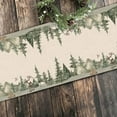 Winter Forest Reindeer Pine Tree Table Runner, Christmas Elk Watercolor ...