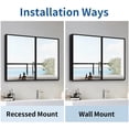 26x30 inches Black Metal Framed Wall mount or Recessed Bathroom ...